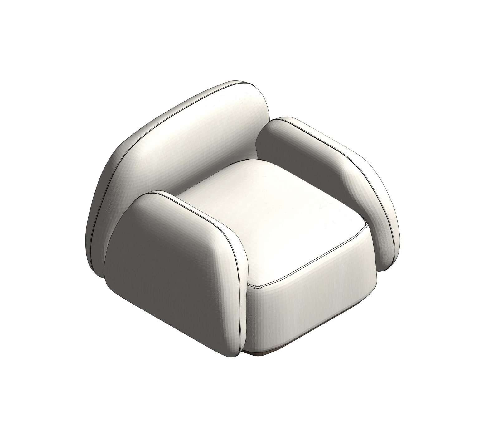 Revit Single Sofa 16 – Model And Object
