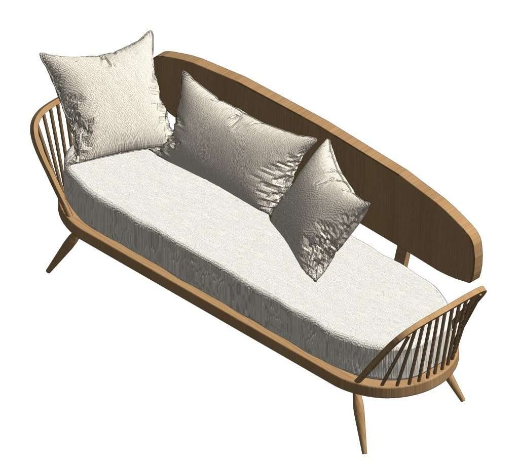 Revit Double Sofa 10 – Model And Object