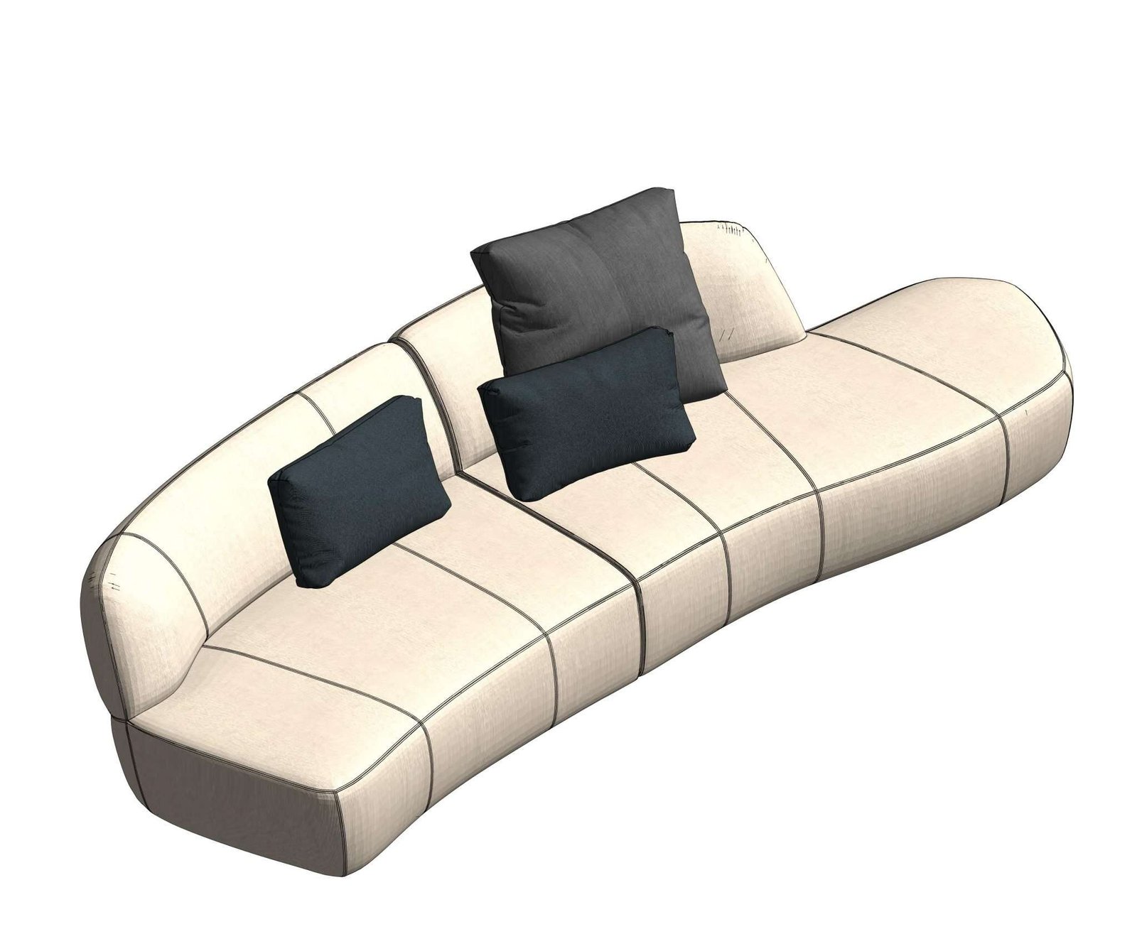 Revit Double Sofa 17 – Model And Object