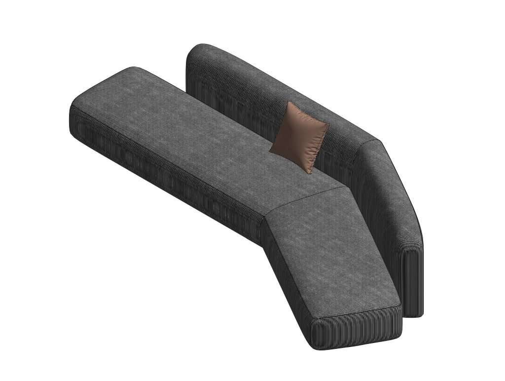 Revit Double Sofa 18 – Model And Object