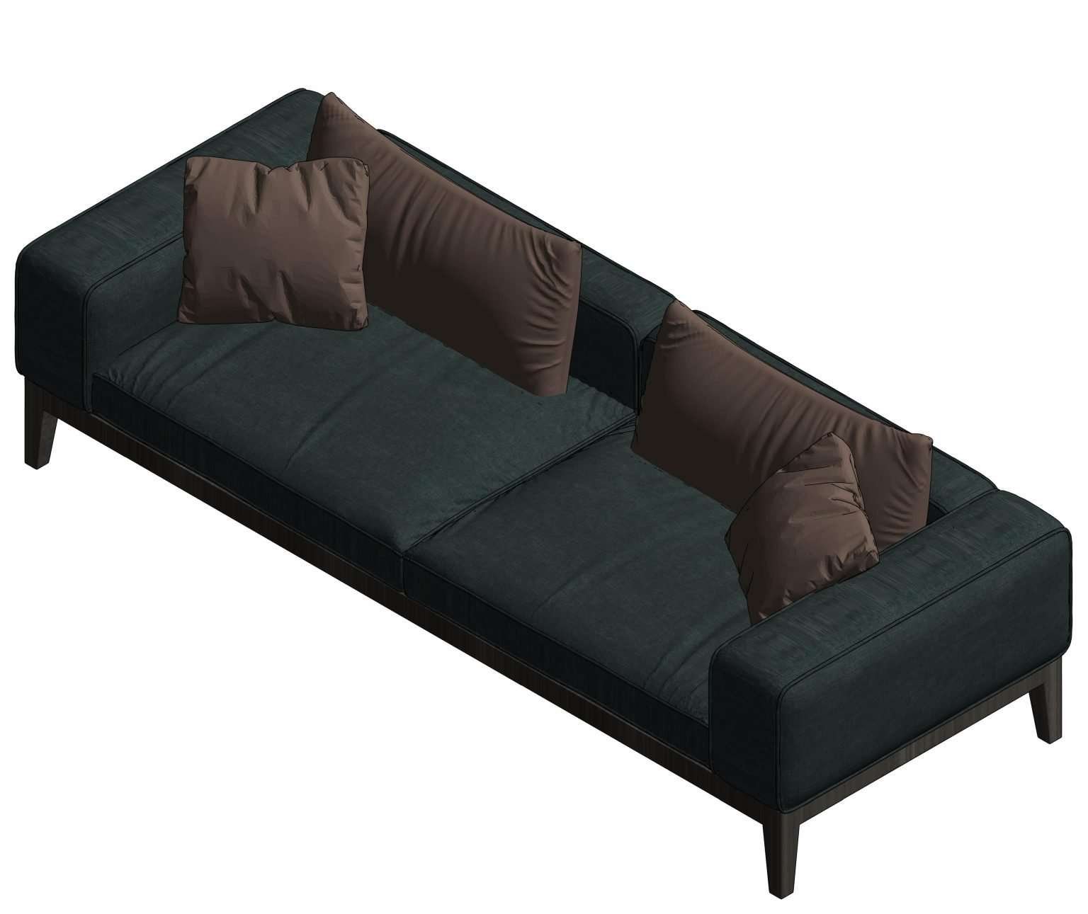 Revit Double Sofa 40 – Model And Object