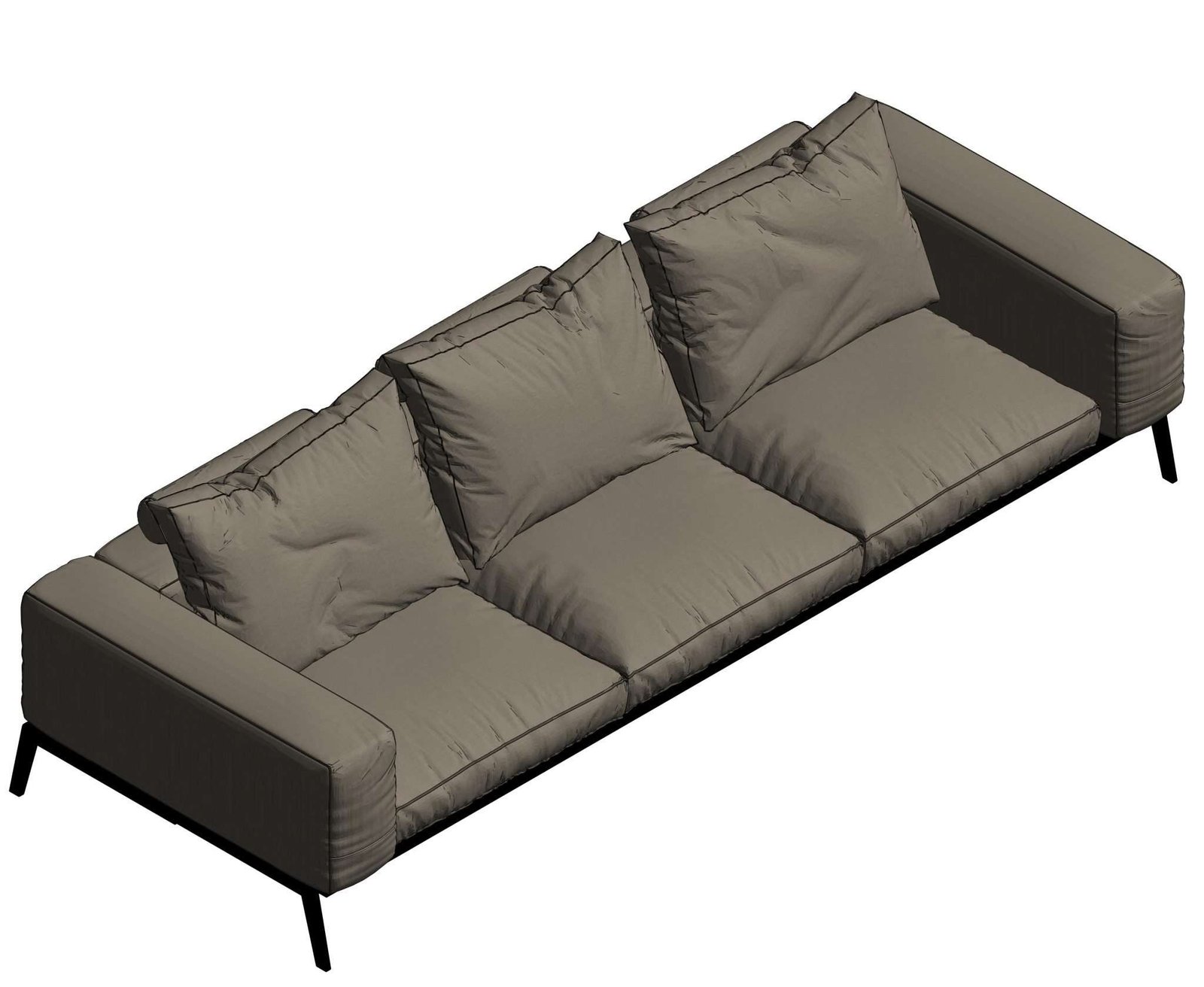 Revit Double Sofa 49 – Model And Object