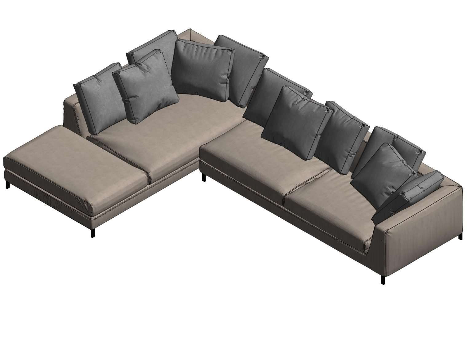 Revit Multi Sofa 11 – Model And Object