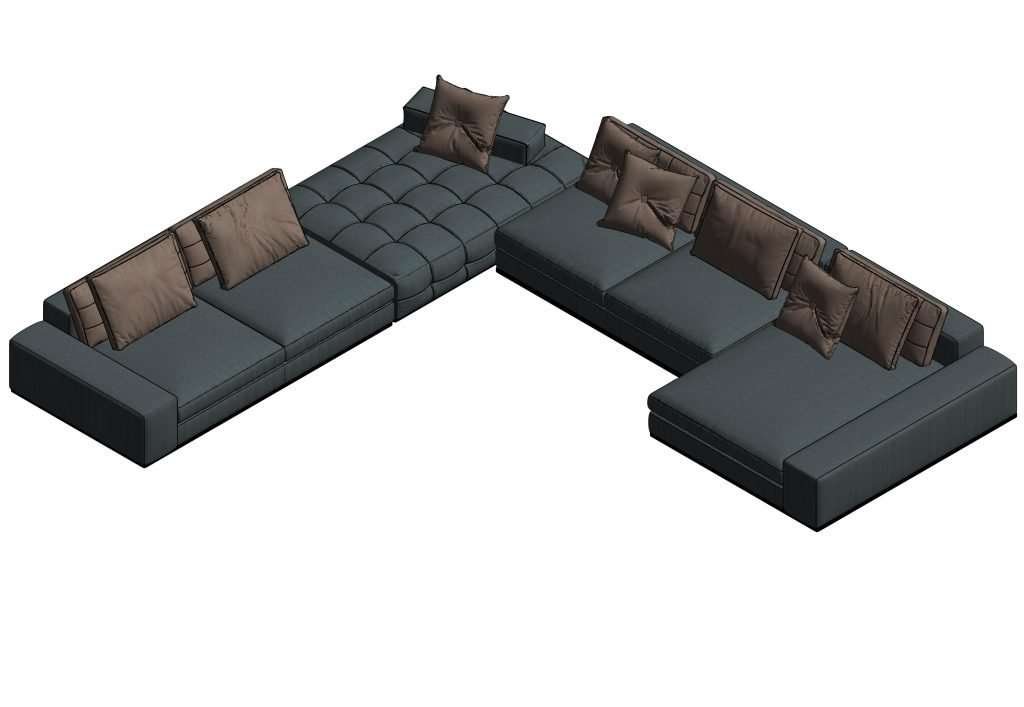 Revit Multi Sofa 14 – Model And Object