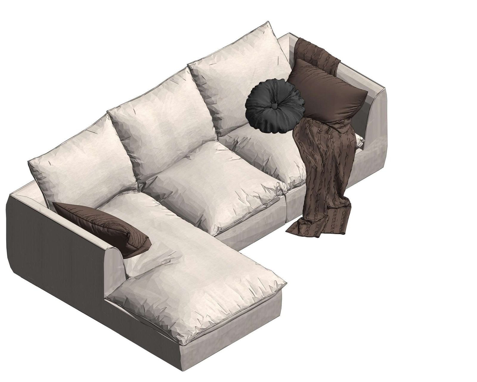 Revit Multi Sofa 16 – Model And Object