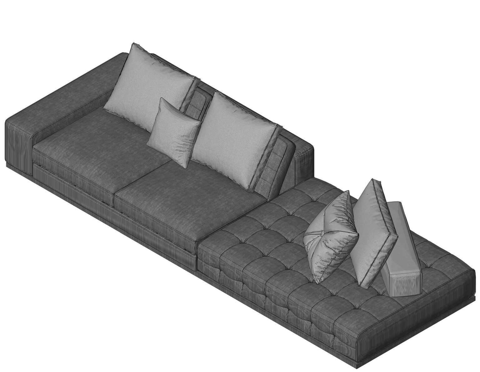 Revit Multi Sofa 17 – Model And Object