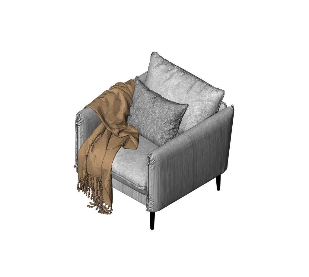 Revit Single Sofa 1 – Model And Object