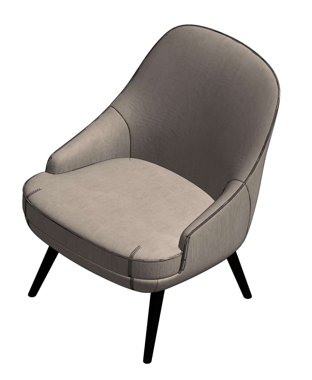 Revit Single Sofa 30 – Model And Object