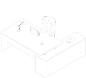 Revit Office Desk 1 - Model And Object