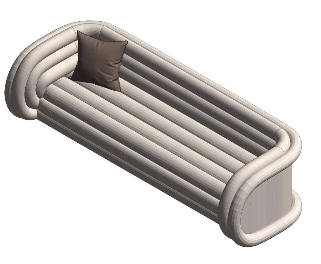 Revit Double Sofa 52 – Model And Object