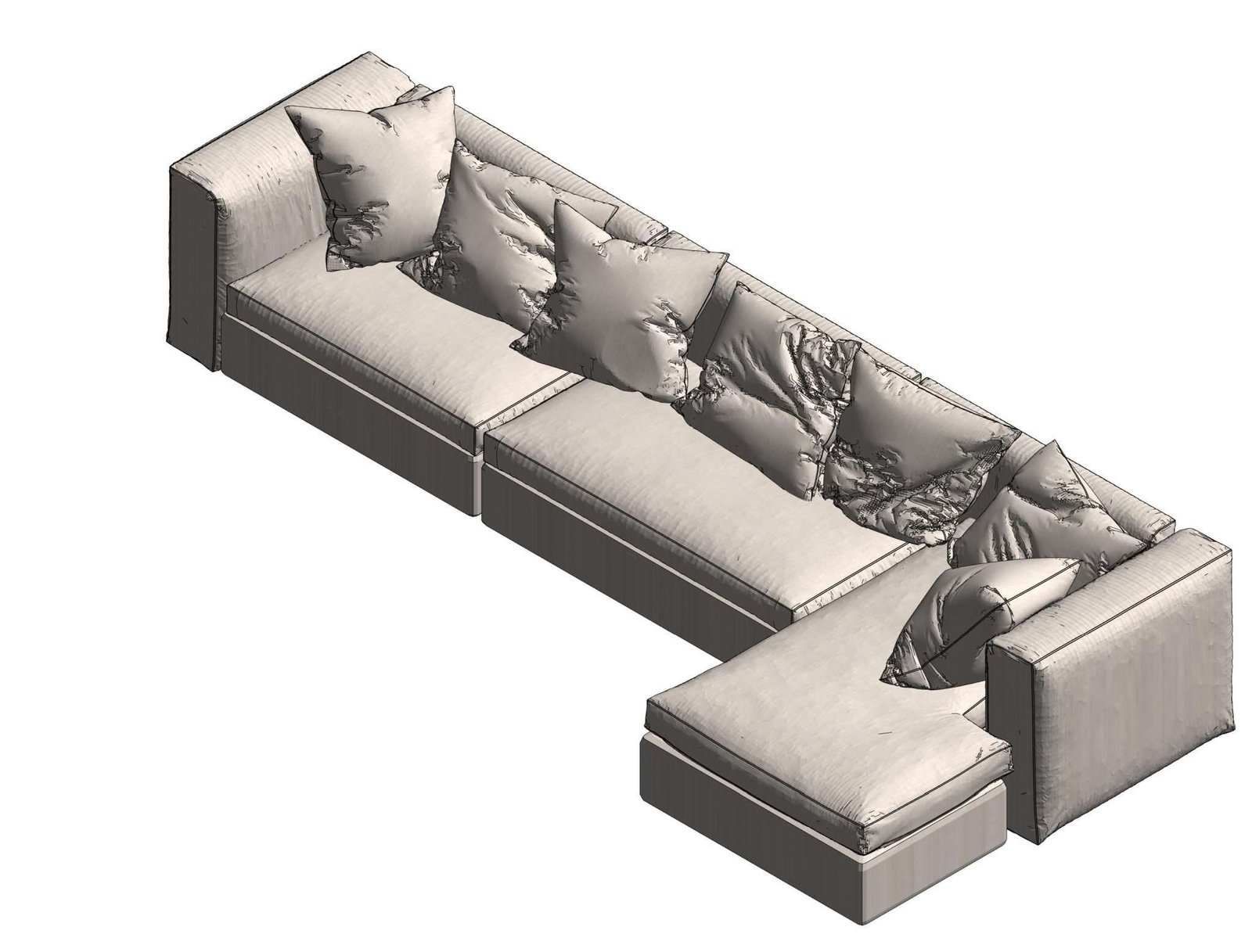 Revit Multi Sofa 19 – Model And Object